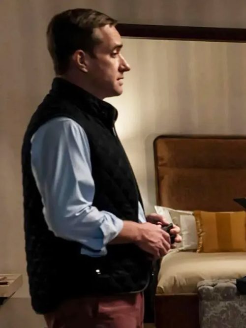 Tom Wambsgans Succession Black Quilted Vest - J4 Jacket